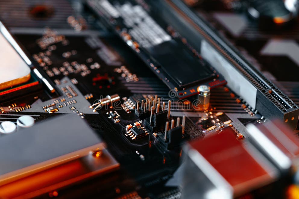 Computer Part Circuit Board Close Up Photo Stock Photo - Image of ...