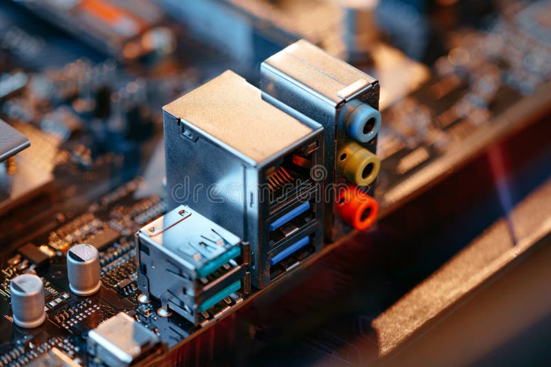 Computer Part Circuit Board Close Up Photo Stock Image - Image of ...