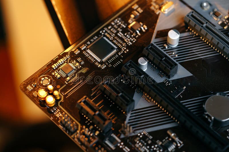Computer Part Circuit Board Close Up Photo Stock Image - Image of ...