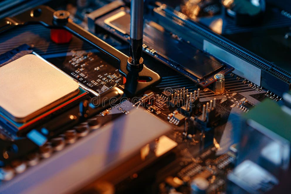 Computer Part Circuit Board Close Up Photo Stock Photo - Image of ...