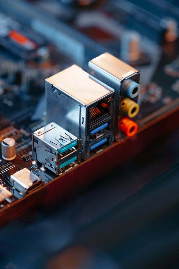 Computer Part Circuit Board Close Up Photo Stock Photo - Image of cable ...