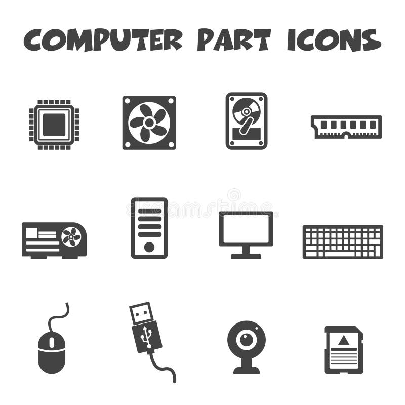 Set of Hand-drawn Computer Icons Stock Vector - Illustration of office ...