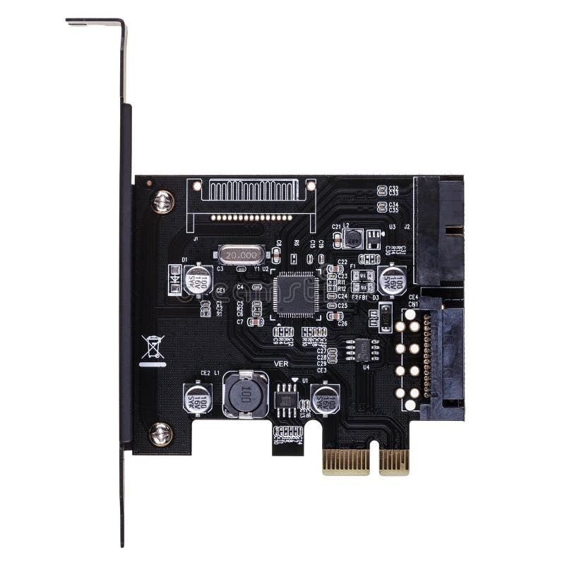 Computer Part. PCI-Express Card Isolated Stock Image - Image of module ...