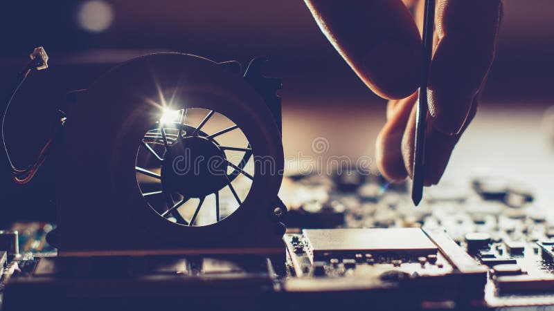 Computer Part Repair Disassembled Motherboard Stock Image - Image of ...