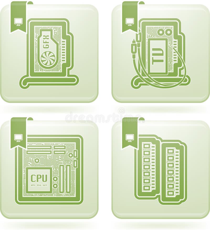 Computer Parts Graphics Stock Illustrations – 326 Computer Parts ...