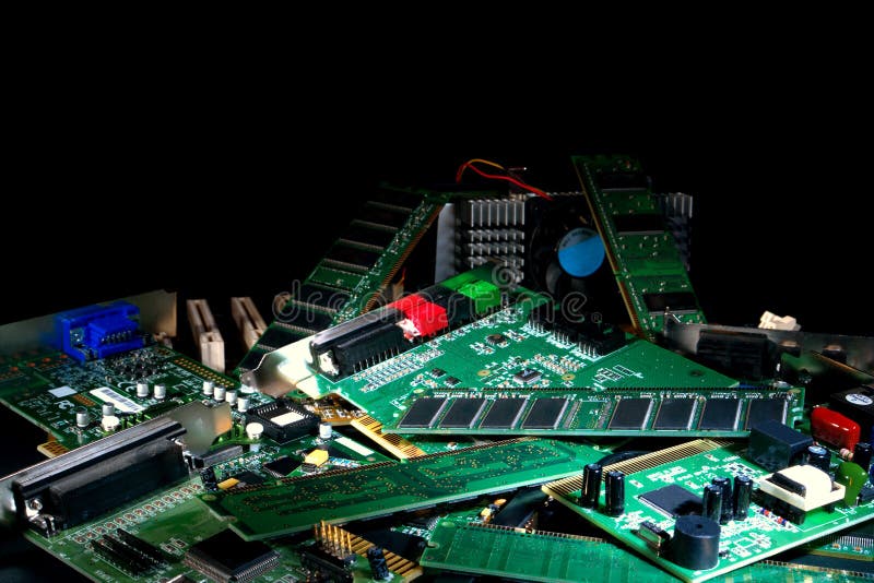 Used Broken Computer Parts Discarded in Trash Pile Stock Image - Image ...