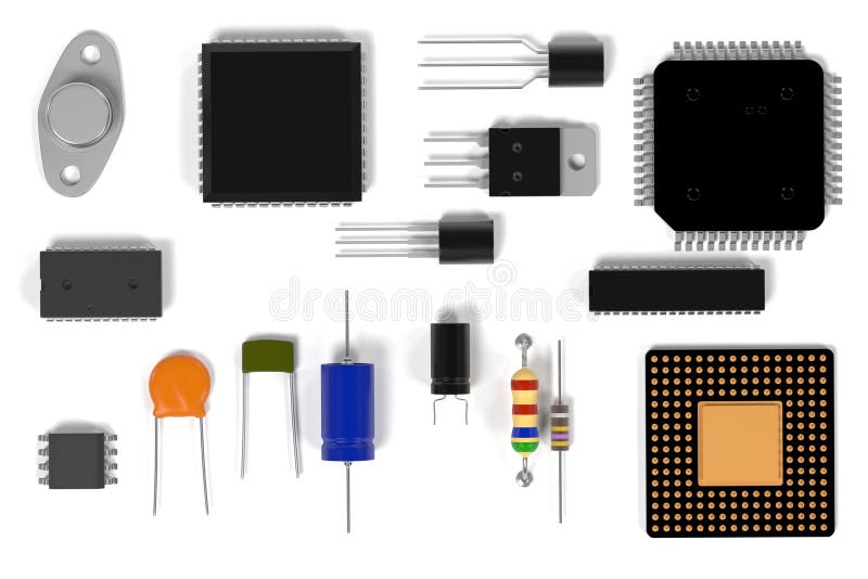 Computer parts stock illustration. Illustration of motherboard - 70441795