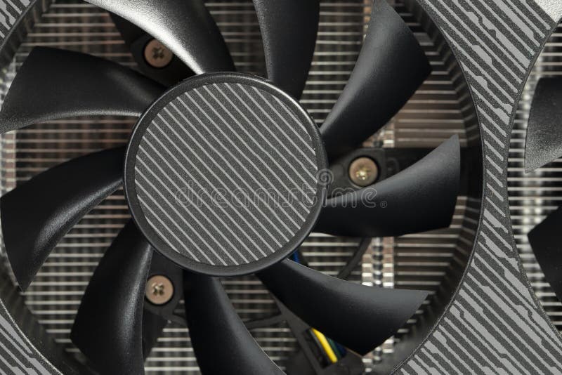 Computer Parts. Graphics Card Fan Close-up Stock Image - Image of card ...