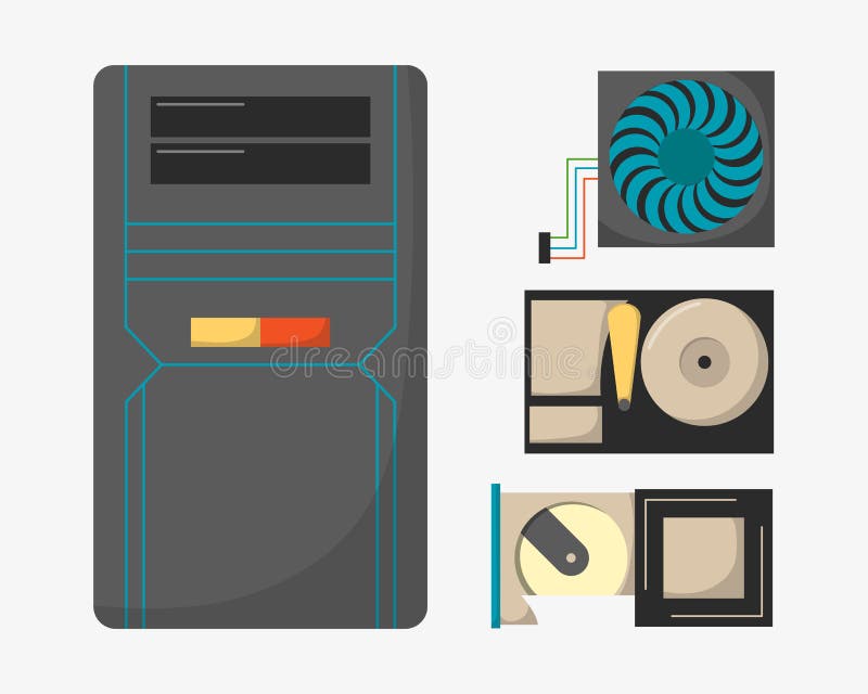 Set Various Computer Parts Accessories Stock Illustrations – 30 Set ...