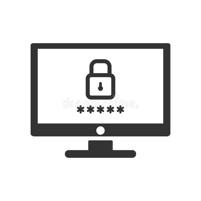 Computer Password, Protection and Security Vector Icons Set Cyber ...