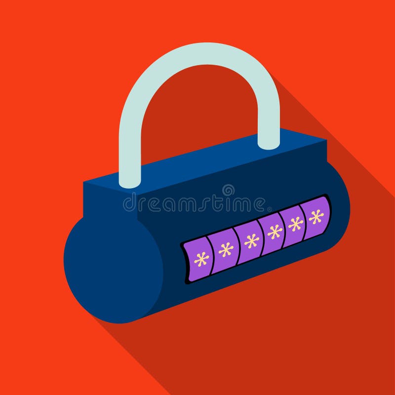 Computer Password Icon in Flat Style on White Background. Hackers and ...