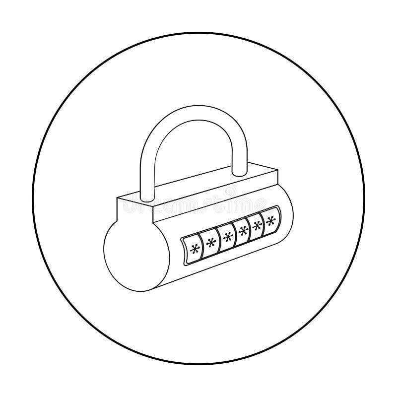 Computer Password Icon in Flat Style on White Background. Hackers and ...