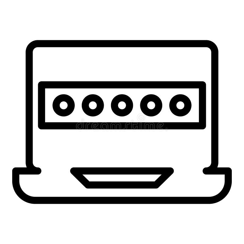 Computer Password, Protection and Security Vector Icons Set Cyber ...