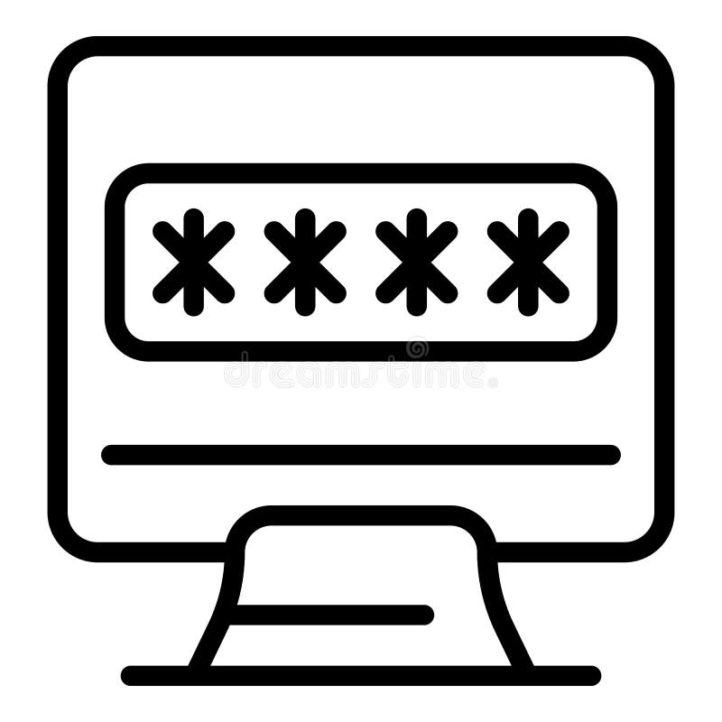 Computer Password, Protection and Security Vector Icons Set Cyber ...