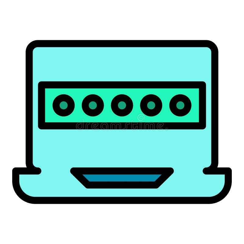 Computer Password Icon Vector Flat Stock Vector - Illustration of lock ...