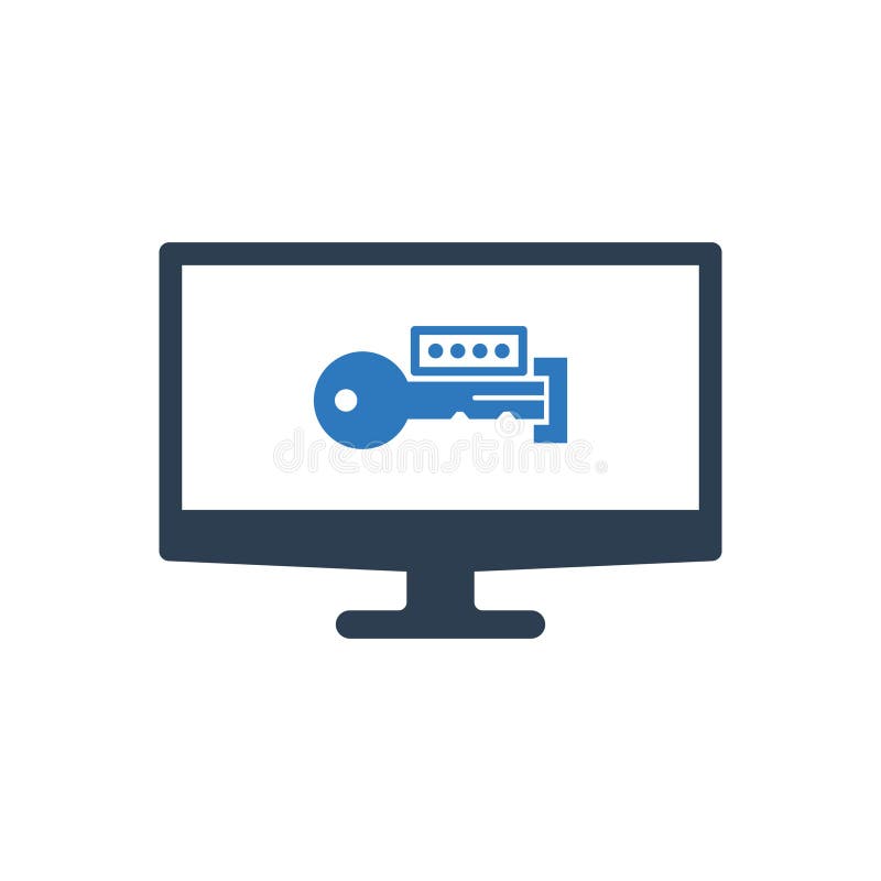 Computer Password Lock Icon Stock Illustration - Illustration of safe ...