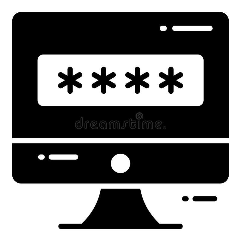 Computer Password, Protection and Security Vector Icons Set Cyber ...
