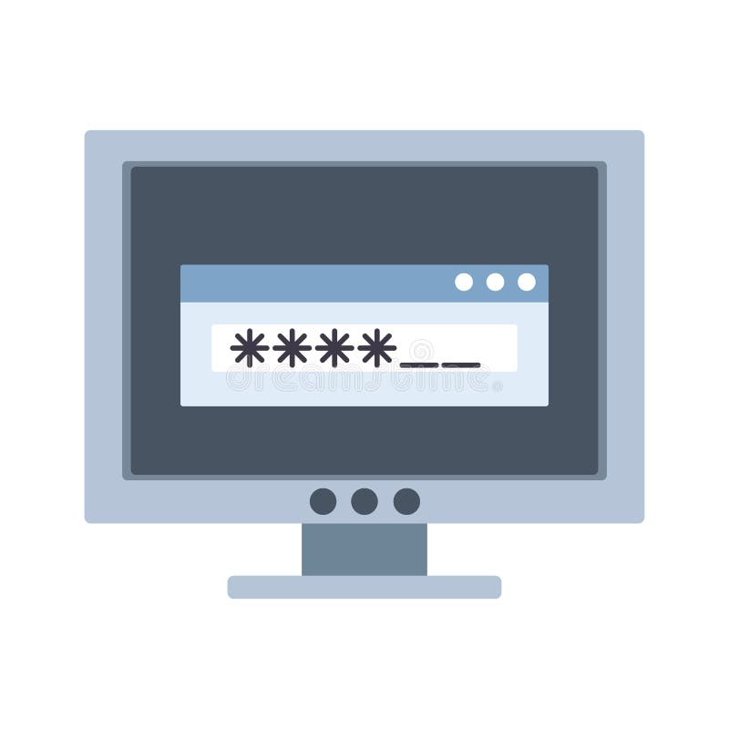 Computer with password stock vector. Illustration of digital - 143364547