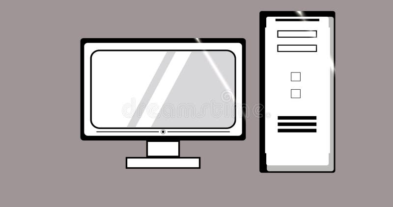 Computer (PC) Abstract Illustration Design Icon Desktop in High ...