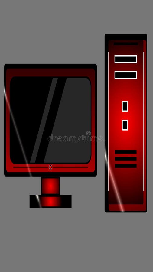 Computer (PC) Abstract Illustration Design Icon Desktop in Vertical ...