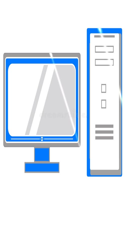 Computer (PC) Abstract Illustration Design Icon Desktop in Vertical ...