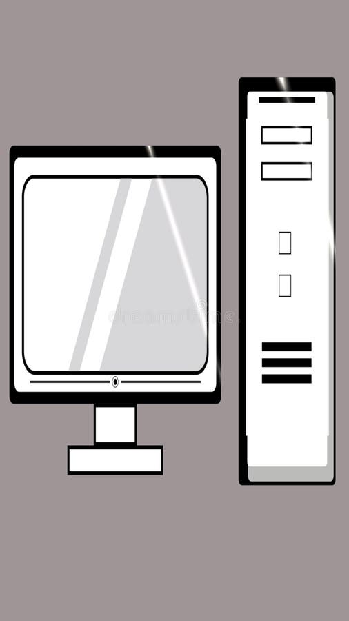 Computer (PC) Abstract Illustration Design Icon Desktop in Vertical ...