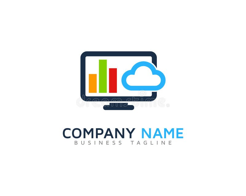 Computer PC Cloud Icon Logo Design Element Stock Vector - Illustration ...