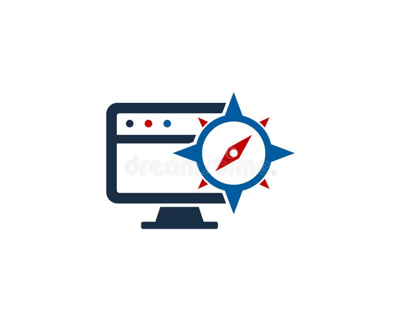 Computer PC Compass Icon Logo Design Element Stock Vector ...
