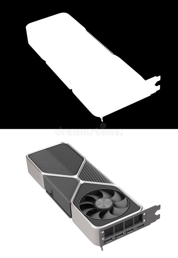 Computer PC Components Display Video Graphics Card 3d Render on White ...