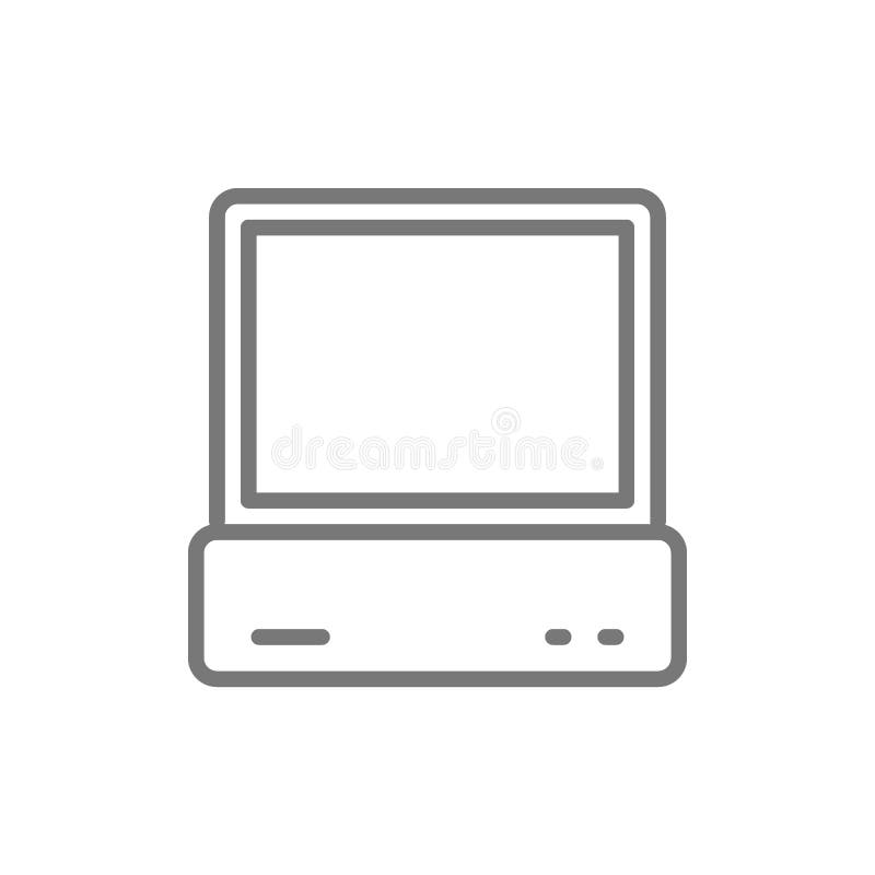 Desktop Computer with Warning Sign, Screen Error, Notification Grey ...