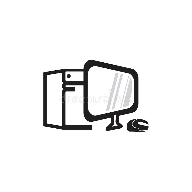 Computer or PC Flat Icon Display Vector Image Stock Illustration ...