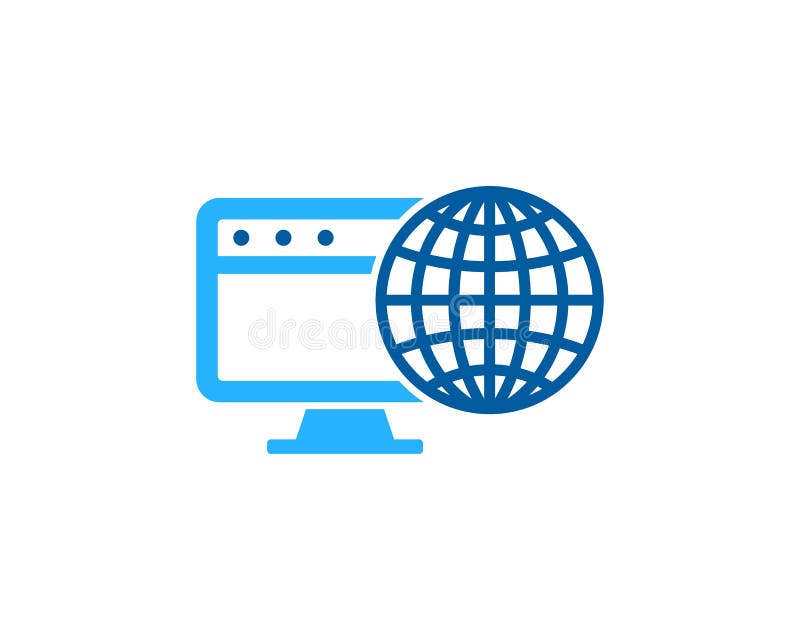 Globe Computer Logo Icon Design Stock Vector - Illustration of global ...