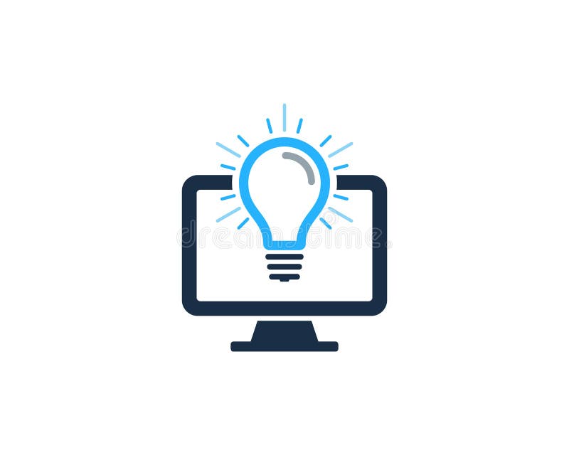 Computer PC Idea Icon Logo Design Element Stock Vector - Illustration ...