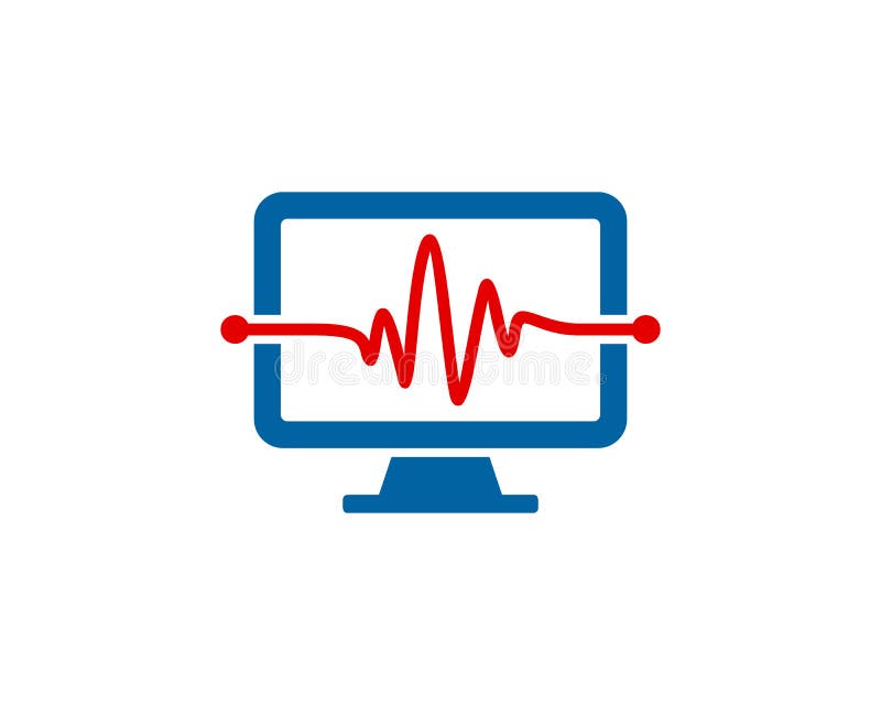 Computer PC Medical Icon Logo Design Element Stock Vector ...
