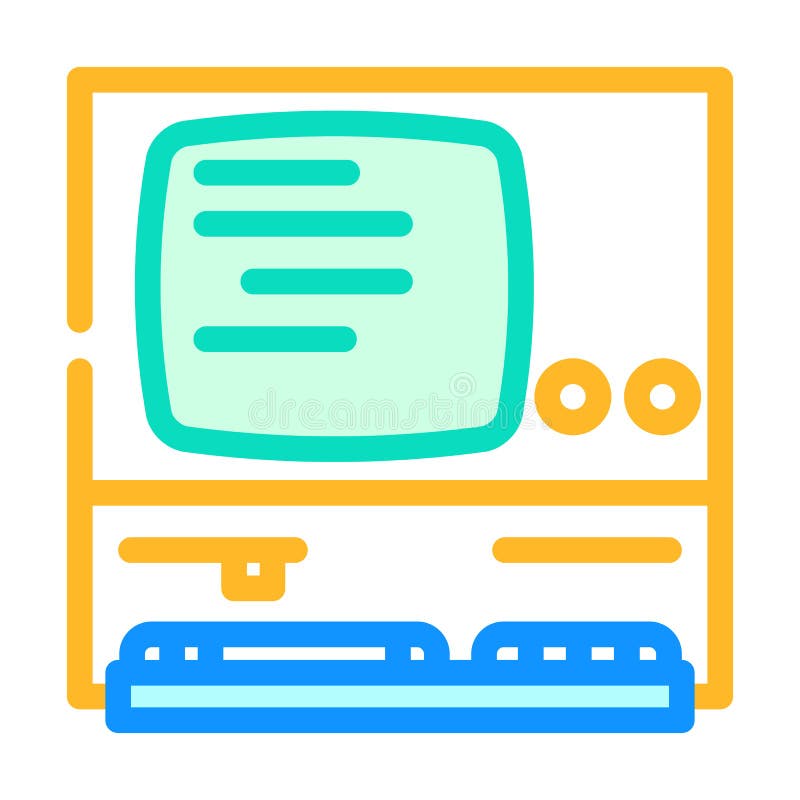 Computer Pc Old Gadget Color Icon Vector Illustration Stock ...