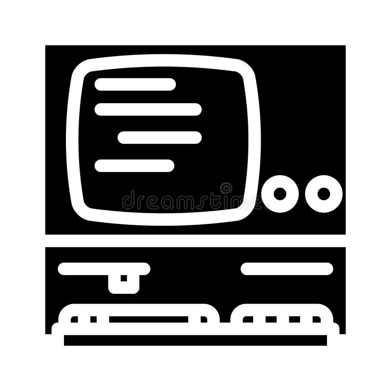 Computer Pc Old Gadget Glyph Icon Vector Illustration Stock Vector ...