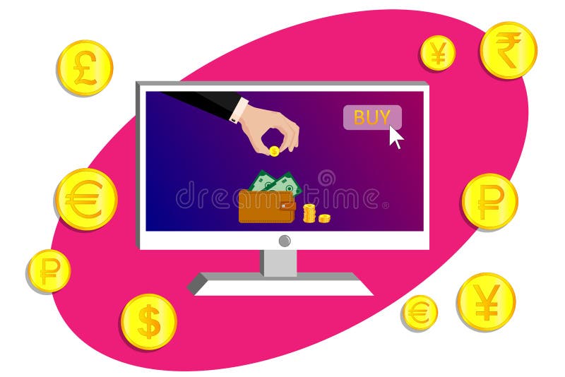 Currency Exchange. Computer, PC Program, Application for Smartphone ...