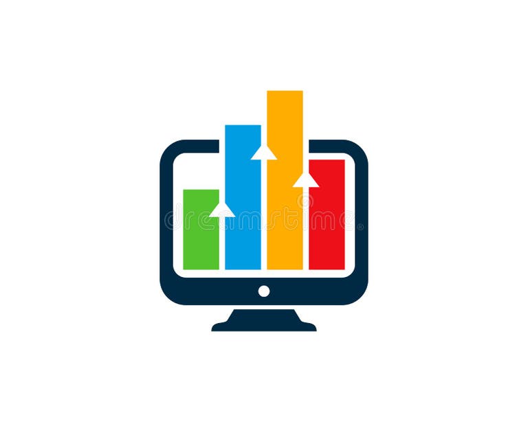 Computer PC Statistic Icon Logo Design Element Stock Vector ...