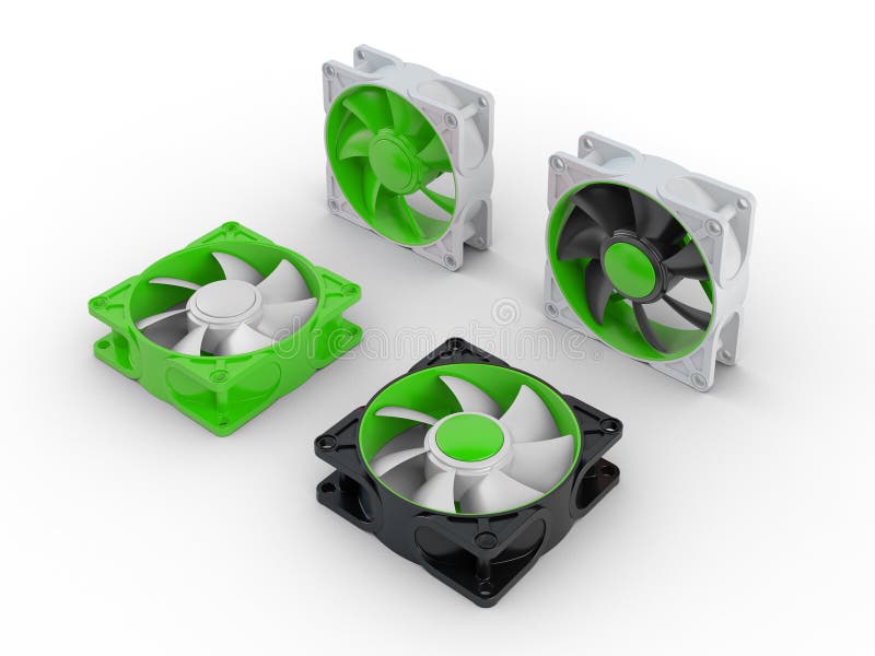 Computer Performance Cooling Fans Stock Illustration - Illustration of ...