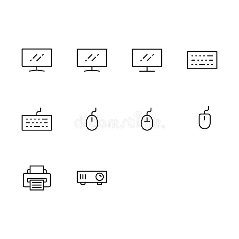 Computer Peripheral Devices Icon Set. Editable Vector Stroke Stock ... Computer Peripheral Devices Icon Set. Editable Vector Stroke Stock ...