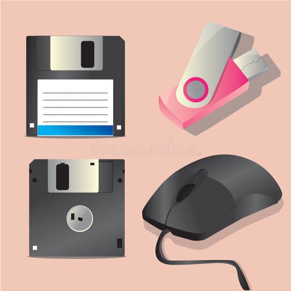 Computer Peripheral Set. Vector Illustration Decorative Background ...