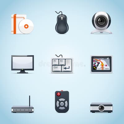 Computer Peripherals Icons Stock Illustrations – 691 Computer ...