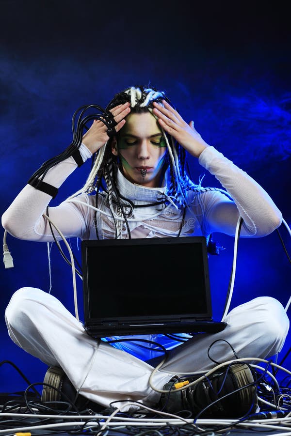 Computer person stock photo. Image of cosplay, face, communication ...