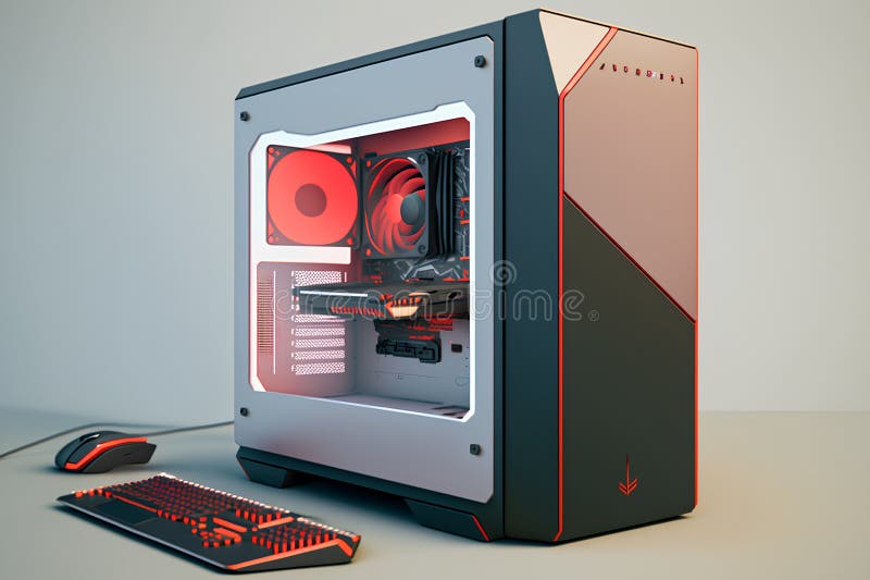 Computer Personal Computer with Hard Drive on the Screen. 3d Rendering ...