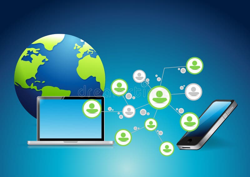 Phone and Network Communication Concept Stock Illustration ...