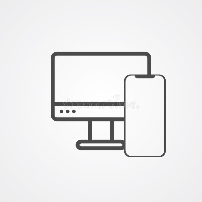 Computer Monitor Laptop Phone Icon Outline Stock Illustrations – 8,155 ...