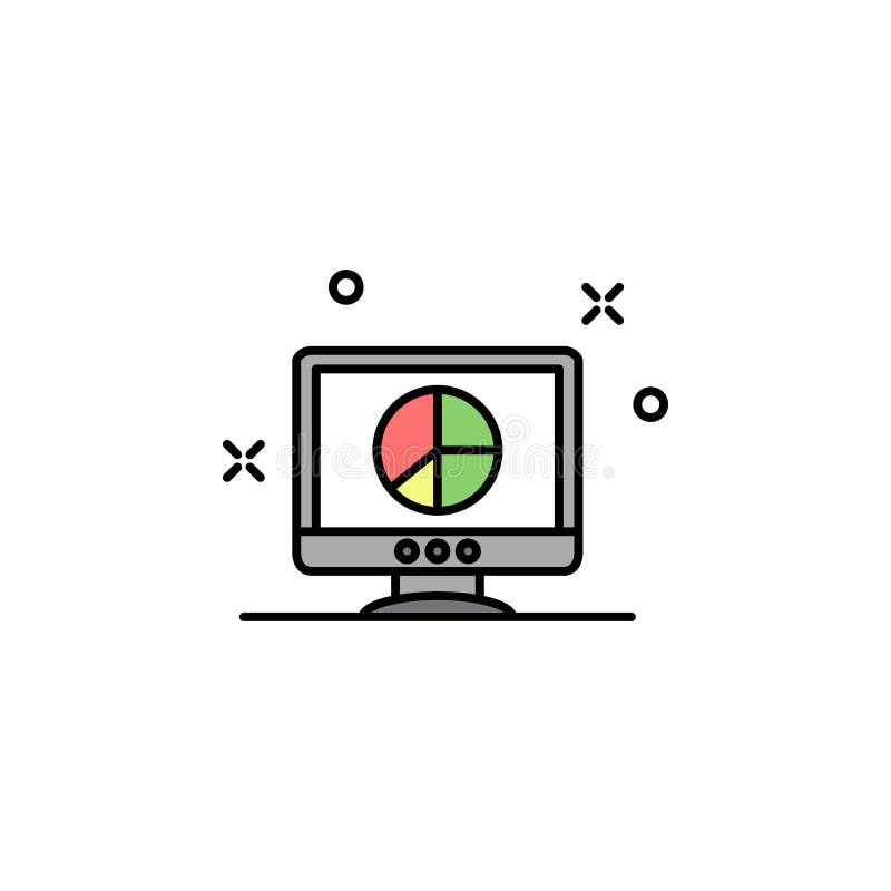 Computer Pie Chart Colored Icon. Element of Colored Business Chart Icon ...