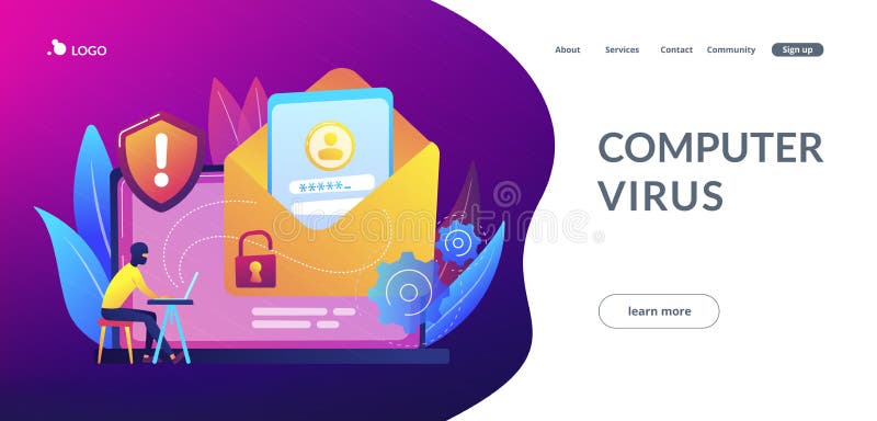 Malware Computer Virus Concept Banner Header. Stock Vector ...