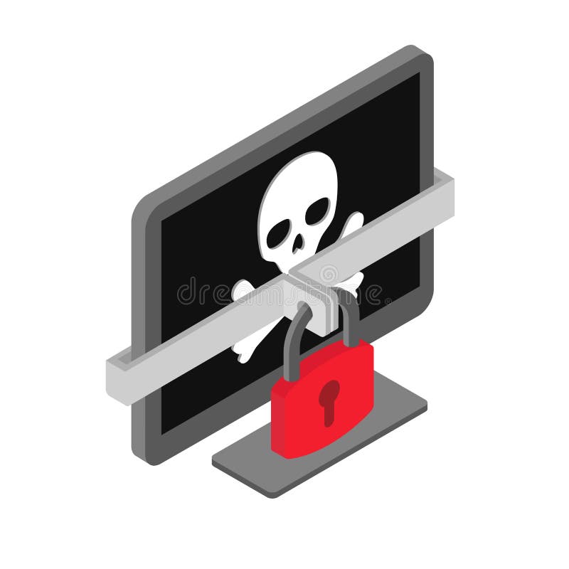 Computer with Pirate Skull - Virus, Hacker Cyber Criminality, Malware ...