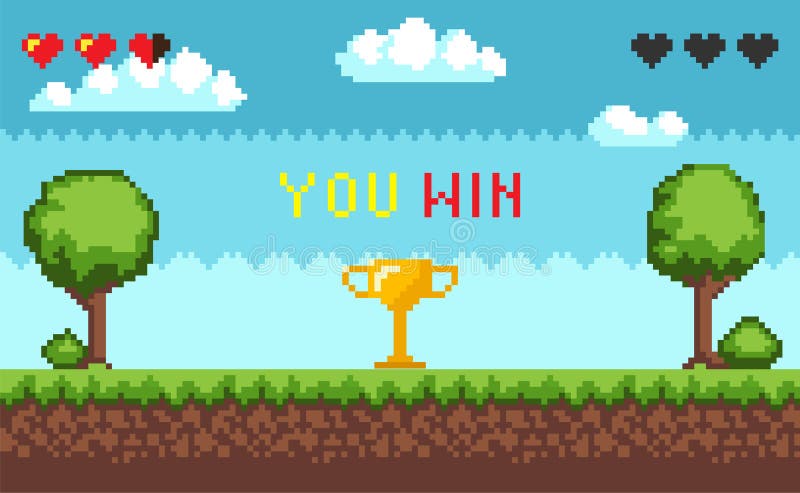 Pixel Game You Win Stock Illustrations – 51 Pixel Game You Win Stock ...